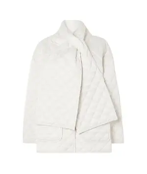 TOTEME Scarf-detailed Quilted Recycled-shell Jacket - White
