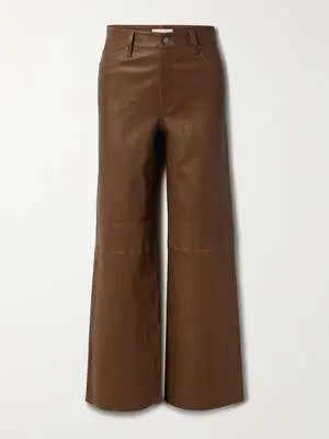 FRAME Le Slim Palazzo Leather Pants