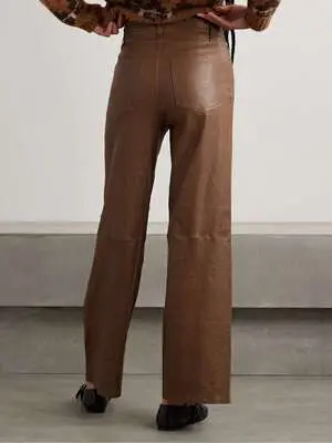 FRAME Le Slim Palazzo Leather Pants