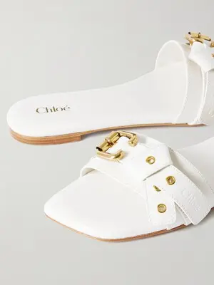 Chloé Mae Buckle-embellished Leather Slides