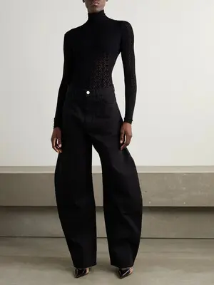 Alaïa Open-knit Turtleneck Bodysuit