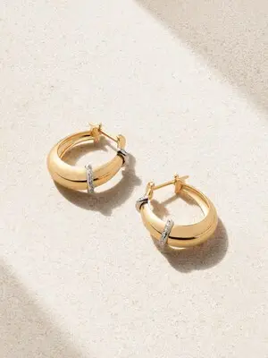 L’ATELIER NAWBAR Buoy Diamond Hoop Earrings - Gold