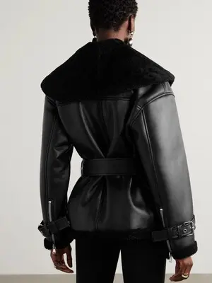 SALON 1884 Marcelle Belted Shearling Jacket