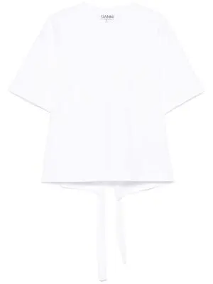 GANNI Tied-up T-shirt - White