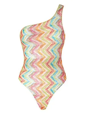 Missoni Missoni One-Shoulder Swimsuit Pink