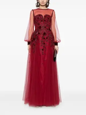 SAIID KOBEISY Embroidered Tulle Dress