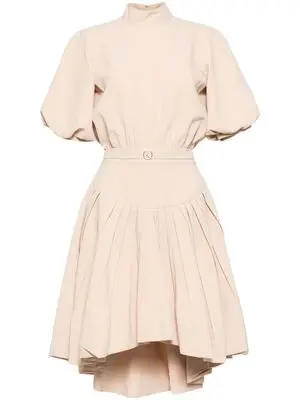 SAIID KOBEISY Crepe Mini Dress - Neutrals