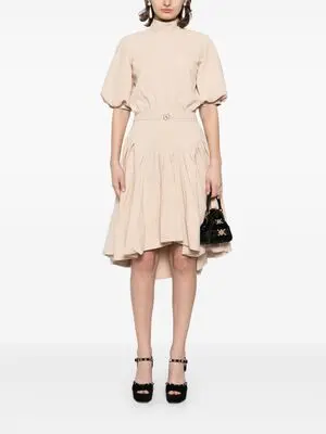 SAIID KOBEISY Crepe Mini Dress - Neutrals