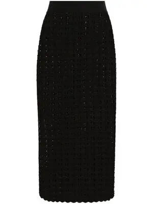 Dolce & Gabbana Knitted Midi Skirt - Black