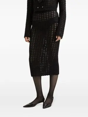 Dolce & Gabbana Knitted Midi Skirt - Black
