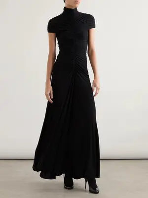 Alaïa Ruched Jersey Maxi Dress