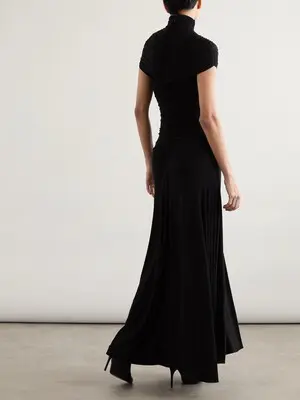 Alaïa Ruched Jersey Maxi Dress