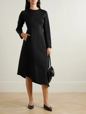 Max Mara Asymmetric Satin Midi Dress