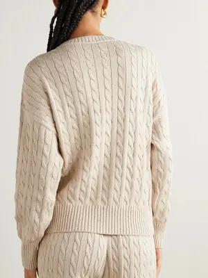 Brunello Cucinelli Sequin-embellished Cable-knit Sweater - Neutrals