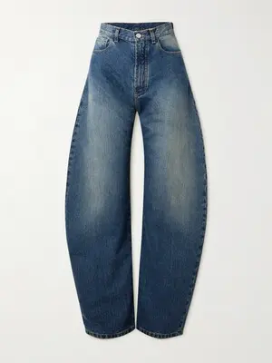 Alaïa High-rise Barrel-leg Jeans - Blue