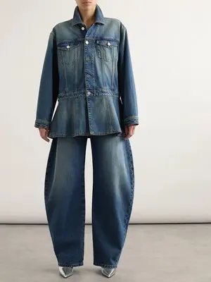 Alaïa High-rise Barrel-leg Jeans - Blue