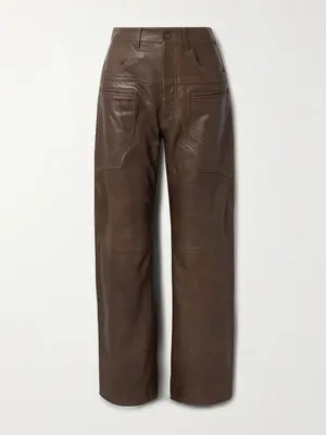 Women's High Waisted Leather Pants