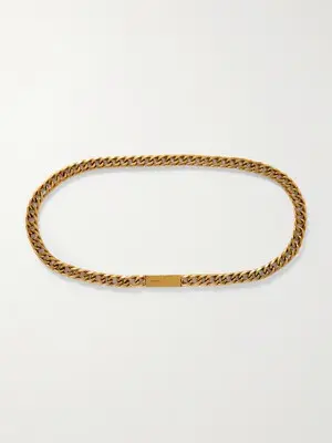 Saint Laurent Burnished Gold-tone Chain Belt - Metallic