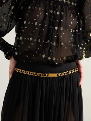Saint Laurent Burnished Gold-tone Chain Belt