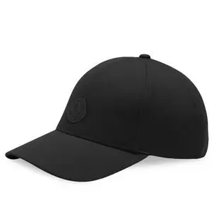 Moncler Cotton Gabardine Baseball Cap - Black