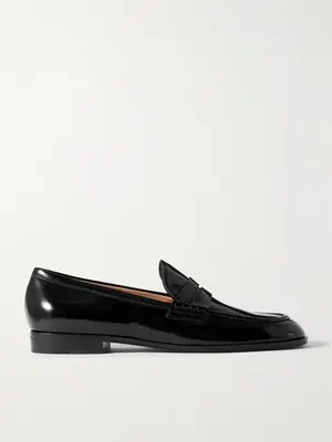 GIANVITO ROSSI Georgie Patent-leather Loafers - Black