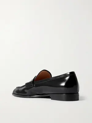 GIANVITO ROSSI Georgie Patent-leather Loafers - Black