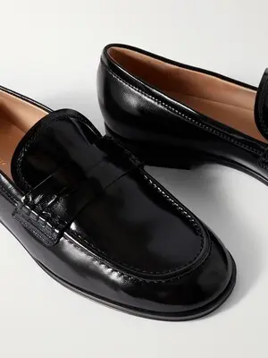 GIANVITO ROSSI Georgie Patent-leather Loafers - Black