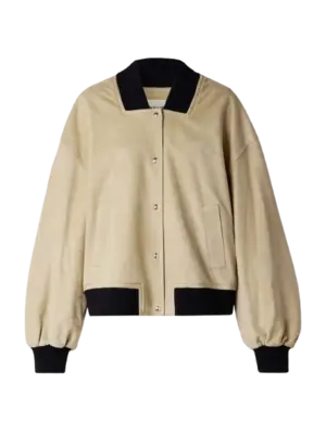 Khaite Spence Suede Bomber Jacket - Neutrals
