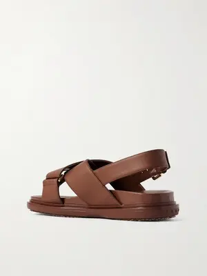 Marni Fussbett Leather Slingback Sandals - Brown