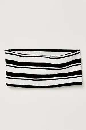 Free People Ribbed Striped Headband Black And White