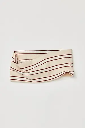 Free People Ribbed Striped Headband - Brown/cream