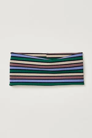 Free People Ribbed Striped Headband - Eggplant