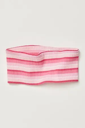 Free People Ribbed Striped Headband Pink/red Combo
