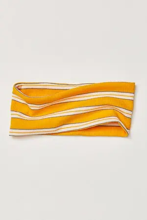 Free People Ribbed Striped Headband Sunshine Yellow