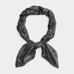 Ralph Lauren Paisley Cashmere-silk Neckerchief - Grey Multi