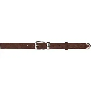 BLACK SUEDE STUDIO Western Belt - Brown Suede /silver