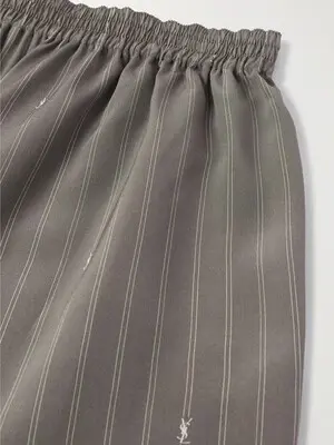 Saint Laurent Straight-leg Pinstriped Silk Shorts