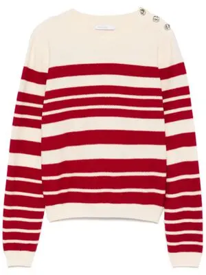 Patrizia Pepe Button-detail Striped Sweater