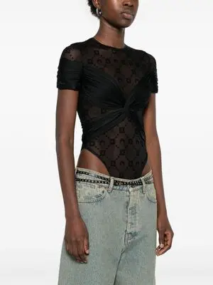 MARINE SERRE Draped Jersey Bodysuit