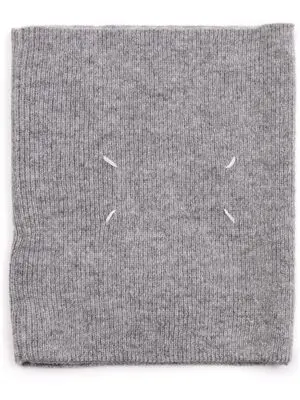 MAISON MARGIELA Four-stitch Wool Scarf - Grey