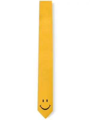 Moschino Smiley Face-motif Neck Tie - Yellow