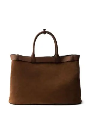 Prada Medium Buckle Tote Bag - Brown