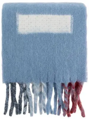 Marni Maxi-logo Scarf - Blue