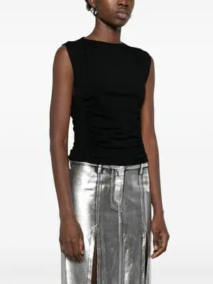 Alexander Wang Ruched Sleeveless Top - Black