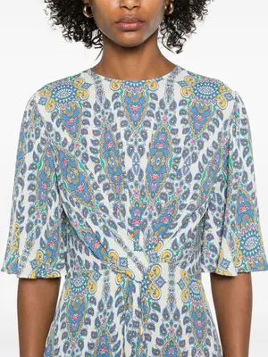 Etro Printed Midi Dress - Neutrals