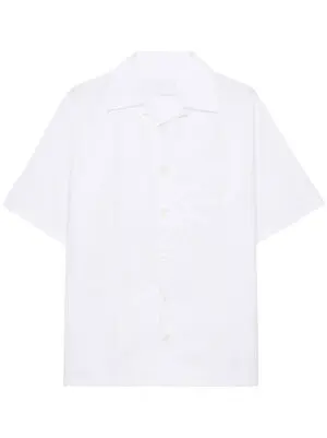 Prada Logo-patch Bowling Shirt - White