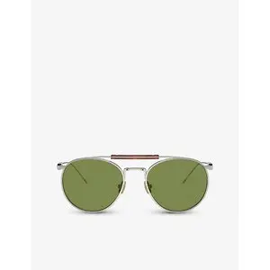 Brunello Cucinelli Sartorial Sunset Round-frame Sunglasses - Silver