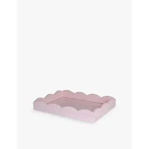 ADDISON ROSS LONDON Scalloped-edge Square Lacquered Tray 20cm X 27cm - Pink