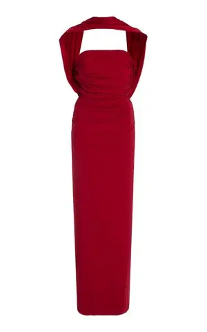 MAYGEL CORONEL Ruched Jersey Maxi Dress