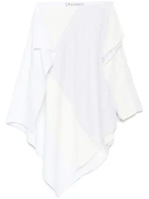 JW Anderson Asymmetric Stripe Midi Skirt - White